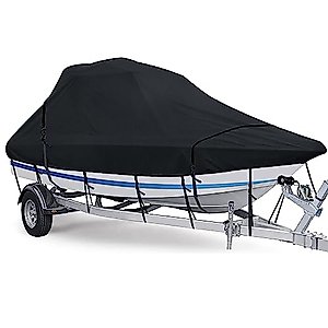 Wakeboard Tower Boat Cover 21-23ft, Heavy Duty 100% Waterproof Over The Tower Cover for V-Hull Fishing Tournament Boat w/Ski Wakeboard Tower Boat Cover…