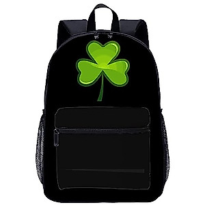St Patricks Day Shamrock Laptop Backpack for Men Women 17 Inch Travel Daypack Lightweight Shoulder Bag