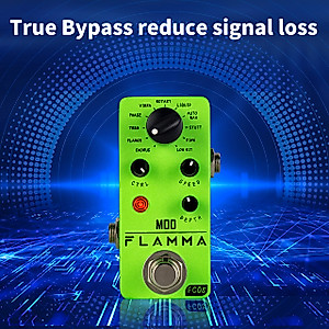 FLAMMA FC05 Mini Modulation Pedal with Chorus Flanger Tremolo Phaser Vibrato Rotary Liquid Autowah Stutter Ring LowBit