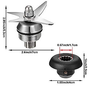 3 Pieces Blender Blade Assembly 6 Blade Wet Dry Ice Blade Assembly With Socket Wrench Drive Socket Kit Replacement Parts for Vita-Mix Blender Compatible with Vita-Mix 1151 Vita-Mix 1152
