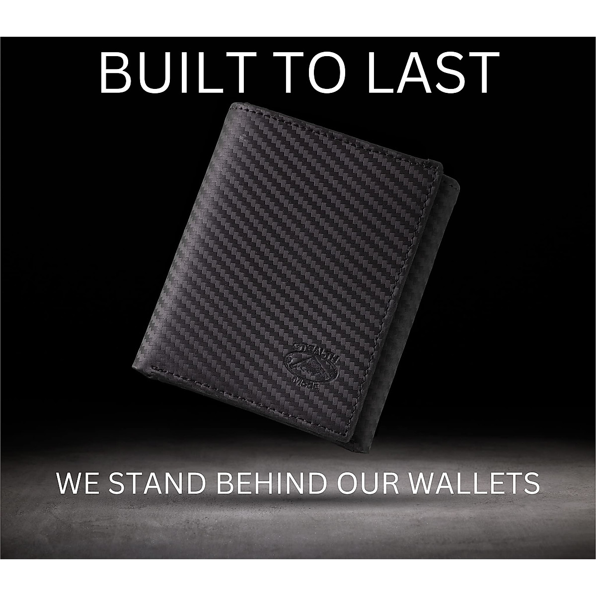Stealth Mode Carbon Fiber Trifold RFID Wallet For Men With Flip Out ID Holder (Carbon Fiber)