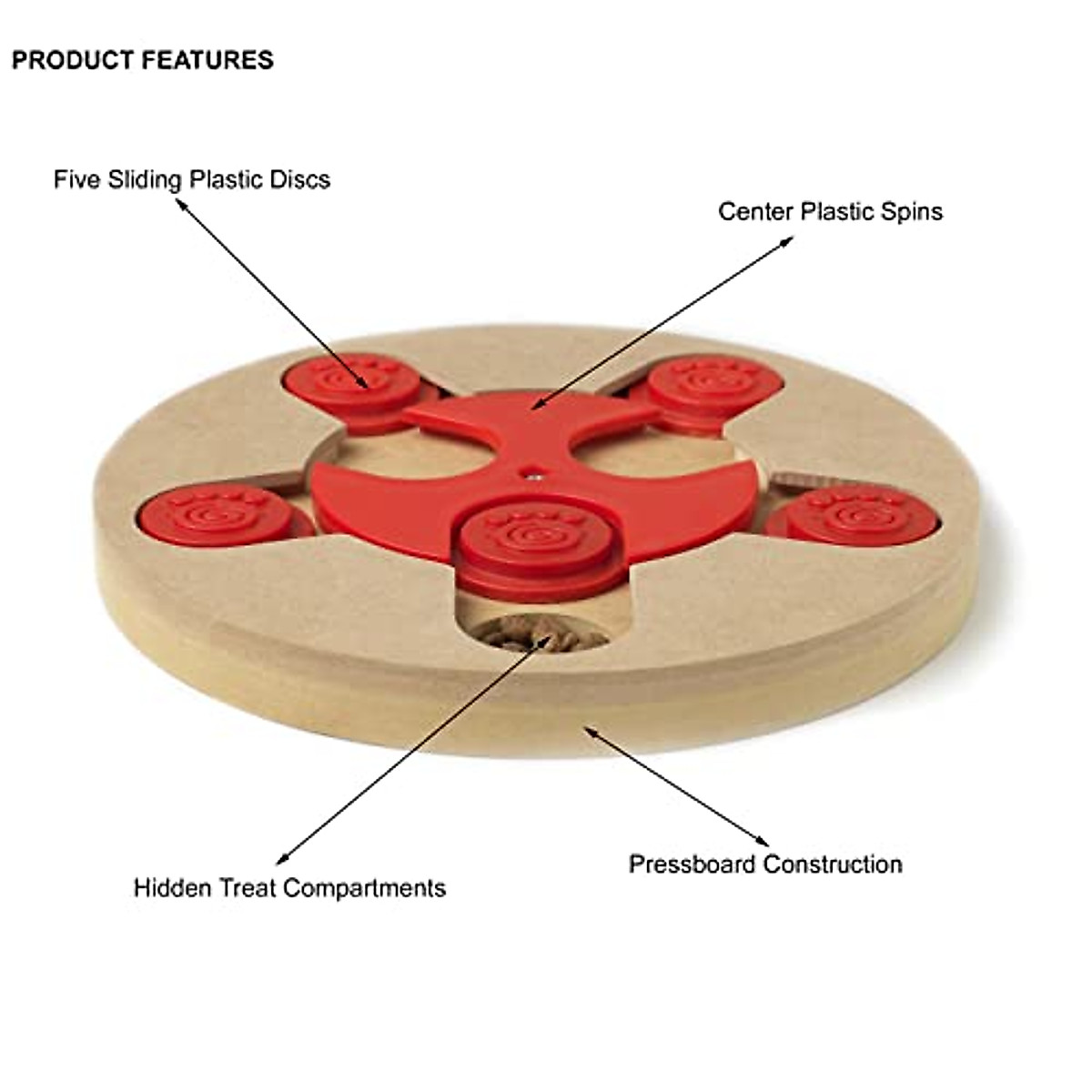 PetRageous 13006 Thinkrageous Interactive Advanced Level Puzzle Piece Dog Toy or Cat Toy Measures 9.84-Inch for Dogs and Cats or Kittens and Ages, Red