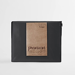 Linen Market Bed Skirt - Ultra Soft Microfiber - Easy Fit with 14 Inch Tailored Drop - Hotel Quality, Shrinkage & Fade Resistant - Bed Cover - Twin XL Bed Skirts - Bedroom Décor - (Twin XL, Black)