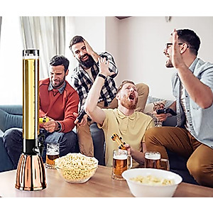 OGGI Beer Tower 3L/100oz - Beverage Dispenser with Spigot & Ice Tube, Margarita Tower, Mimosa Tower, Perfect Drink Dispensers for Parties, Drink Tower, Holds 6 Pints of Beer - Copper