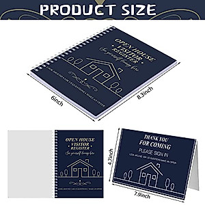 2 pieces Open House Visitor Register Guest Registry Sign Frosted Waterproof Cover with Thank You for Coming Tent Card for Real Estate Agent Supplies
