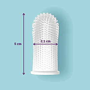 Itsy Bitsy People Baby Toothbrush, 360 Degree Bristle Silicone Baby Toothbrush 6 to 12 Months, and Toddler Toothbrushes 1-2, Set of 2 - Blue