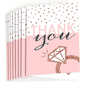 Big Dot of Happiness Bride Squad - Rose Gold Bridal Shower or Bachelorette Party Thank You Cards (8 count)