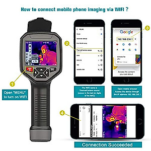 Hti-Xintai 384 X 288 Resolution Thermal Camera Imager with 3.5” TFT Display Screen, Infrared Imaging Camera with WiFi, Built-in 8GB Digital Storage and Adjustable Focus Thermal Camera with 25HZ