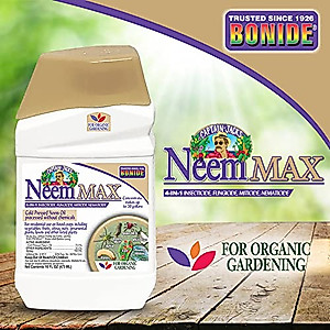 Bonide Captain Jack's Neem Max, 16 oz Concentrated Cold Pressed Neem Oil, Multi-Purpose Insecticide, Fungicide, Miticide, and Nematicide for Organic Gardening