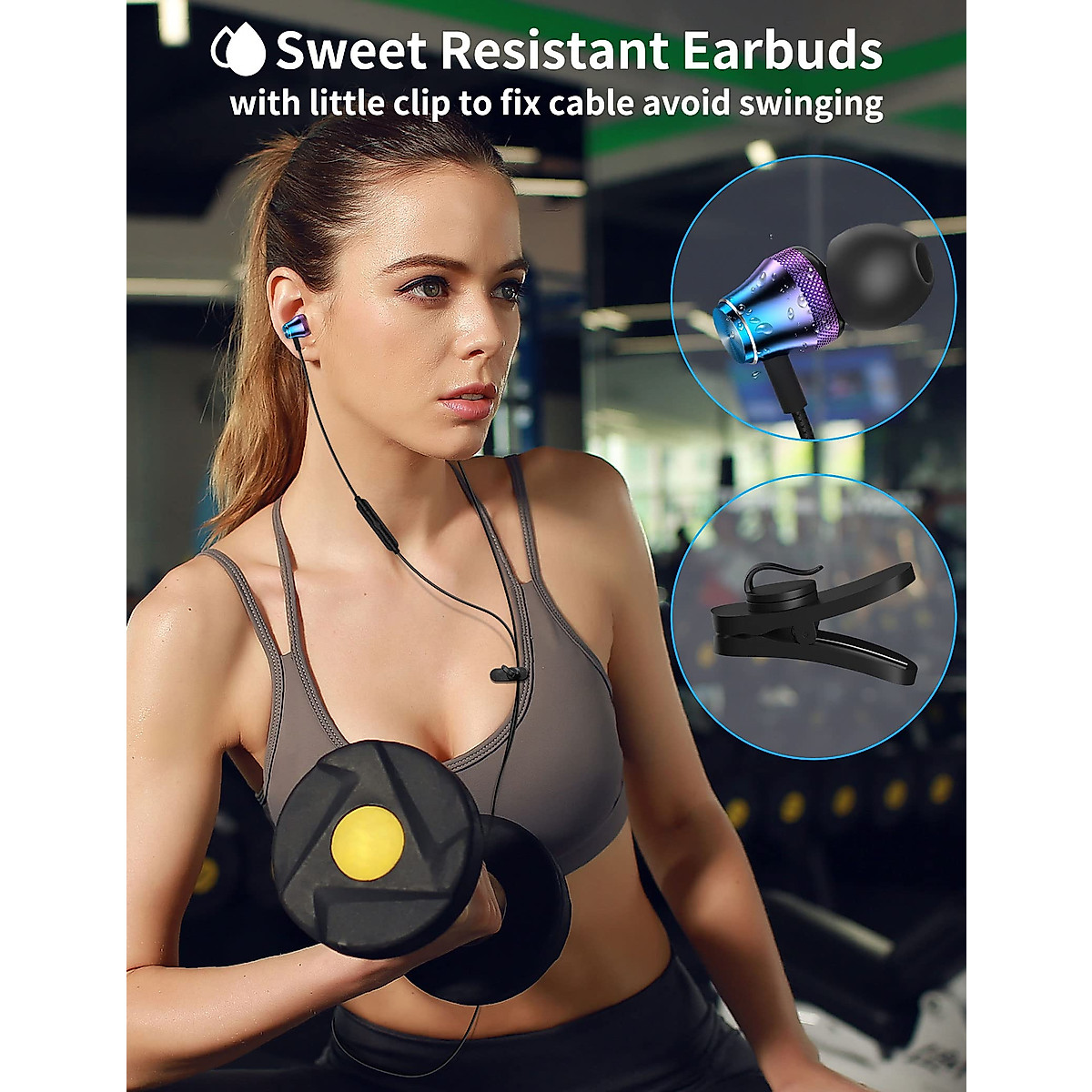 3.5mm Jack Earbuds Wired Earphone for Chromebook PC Laptop Samsung Galaxy S10 A25 A15 5G Plug in Audio Ear Buds Noise Canceling HiFi Stereo in Ear Headset Corded Headphones for Kindle Fire HD 10,8,7