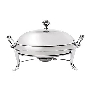 LOYALHEARTDY Round Chafing Dish, 3L/3.17Q Stainless Steel Chafing Dish Buffet Set with Lid & Chafing Fuel Holder Catering Food Warmer Food Warming Tray for Parties, Dinners and Catering