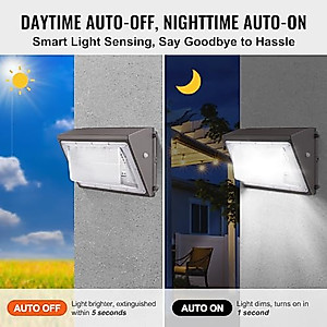 VEVOR 4PCs LED Wall Pack Lights, 120W 11000LM, 5000K Commercial Outdoor Lights Security Lighting Fixture, with Intelligent Light Sensing 240 LED Beads Energy Saving for Garages Yards, IP65 Waterproof