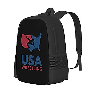 Usa Wrestling Big Capacity Travel Hiking Backpack For Girls Boys, Travel Laptop Backpack