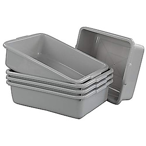 Obstnny 8 L Small Commercial Bus Tub Box, Plastic Wash Pan Basin, 5 Packs