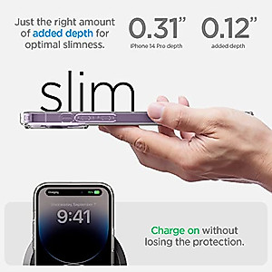 Spigen for iPhone 14 Pro Case, [Anti-Yellowing Technology] [Military Grade Drop Protection] Shockproof Ultra Hybrid Phone Case for iPhone 14 Pro - Crystal Clear