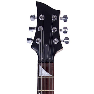 Electric Guitar,Novice Flame Shaped Electric Guitar HSH Pickup Bag,Strap Paddle Rocker Cable Wrench Tool,Affordable & Great Electric Guitars for Beginner Starter (Yellow)