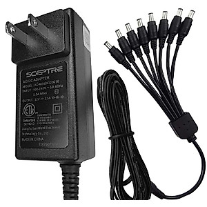 OEM Genuine Parts 8 Way Splitter Cable+ 12V 2.5A AC/DC Adapter Compatible with Lorex ACC-U81 Q-See SWANN CCTV Camera DVR SRDVR8 SWDVK8 DVR8 1000 DVR8-1400 DVR8-1425 1450 1500 BX1202500 ACCPWR12V500