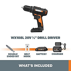 Worx WX108L 20V 1/2" Cordless Drill Driver Power Share - (Batteries & Charger Included)
