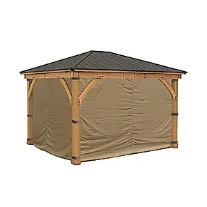 APEX GARDEN Replacement 4-Side Curtain for 11 ft. x 13 ft. Meridian Gazebo (Beige)