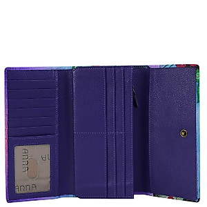 Anna by Anuschka Women’s Hand-Painted Genuine Leather Three Fold Organizer Wallet - Tropical Flamingos