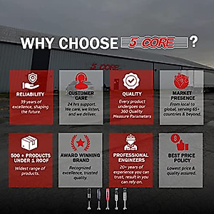 5 Core Handheld Blender, Electric Hand Blender 8-Speed 500W, Immersion Hand Held Blender Stick with Food Grade Stainless Steel Blades for Perfect for Smoothies, Puree Baby Food & Soup