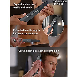 Mens Body Hair Trimmer Hair Cutting Tools Neck, Back, Facial, Beard Hair Trimmer As Seen on Tv Self Haircut Shavers for Men Long Handle Hair Cutting Comb
