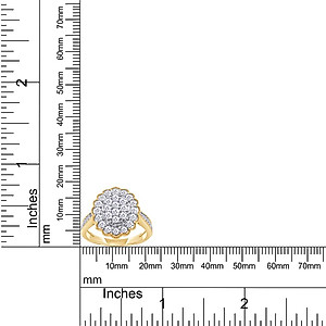 SAVEARTH DIAMONDS 1 Carat Round Cut Lab Created Moissanite Diamond Milgrain Cluster Engagement Ring For Women In 10K Solid Yellow Gold (E-F Color, VVS1 Clarity, 1 Cttw)-6