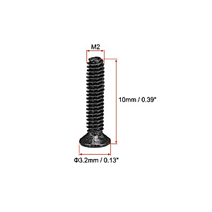uxcell M2 x 10mm Phillips Screws Fastener Black for Laptop PC TV Fan Switch 500pcs