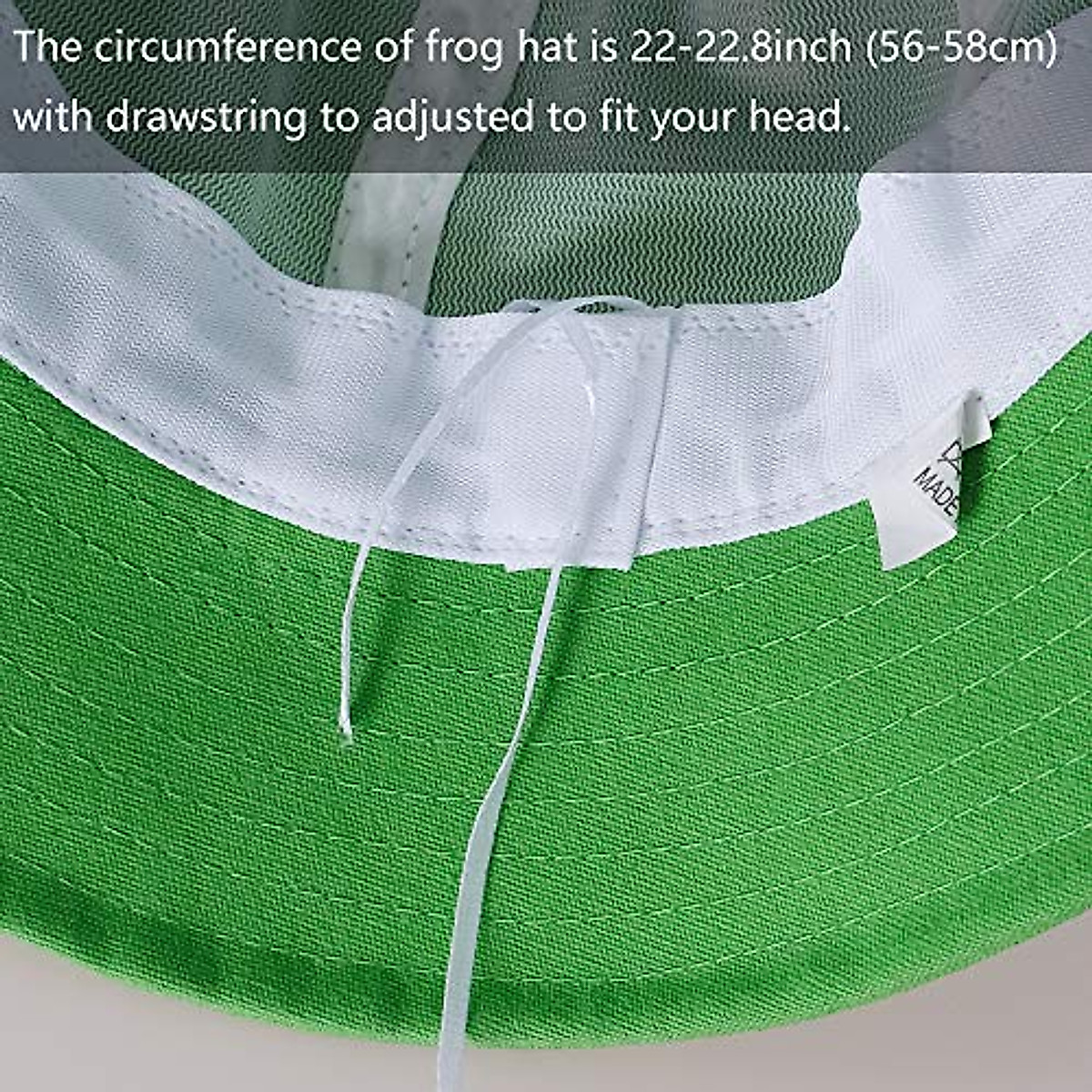 SAOROPEB Frog Hat for Adult Teens, Cute Bucket Hat, Cotton Funny Fisherman Men Women Green