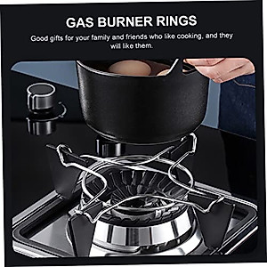 Anneome 2pcs Gas Stove Bracket Ring Accessories Gas Furnaces for Homes Stainless Steel Wok Pan Holder Stand Gas Oven Burner Grate Steamer Rack Kitchen Gadgets Stove Racks Round Pot Racks