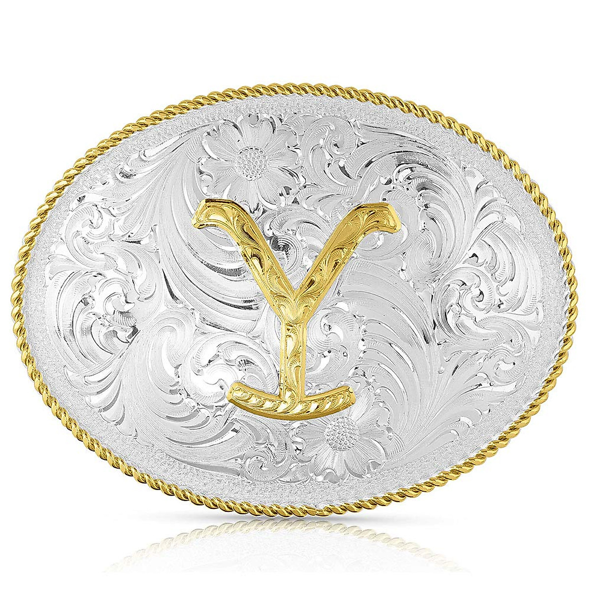 Montana Silversmiths Men's Yellowstone Dutton Ranch Belt Buckle Silver One Size