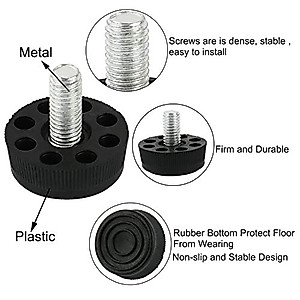 uxcell Furniture 8 Holes Adjustable Leveling Feet M8 x 17mm Thread 25pcs