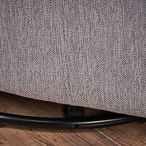 Great Deal Furniture Ishtar Contemporary Glider Swivel Push Back Nursery Recliner - Light Gray and Black Finish 35.75D x 25W x 39H in