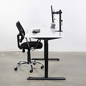 VIVO Steel Reinforcement Bracket Mount Plate for Thin, Glass, and Other Fragile Table Tops, Clamp Compatible with Most Monitor Stand C-Clamp Installations, Black, STAND-AC01R