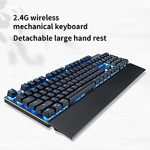MOTOSPEED 2.4GHz Wireless/USB Wired Mechanical Keyboard 104Keys Led Backlit Blue Switches Gaming Keyboard for Gaming and Typing,Compatible for Mac/PC/Laptop