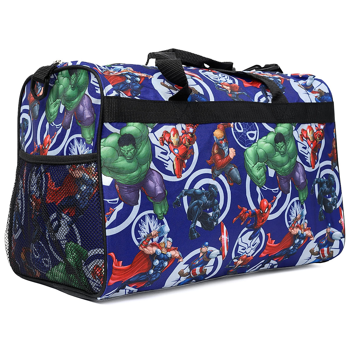 Marvel Duffel Travel Bag Spider-man Thor Hulk Iron Man All Over Print (Avengers)