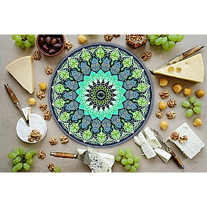 HASTA LA RAIZ | Mexican Handmade Cheese Board covered with resin. Ideal for Charcuterie Platter & Serving Tray. Model: Mandala.