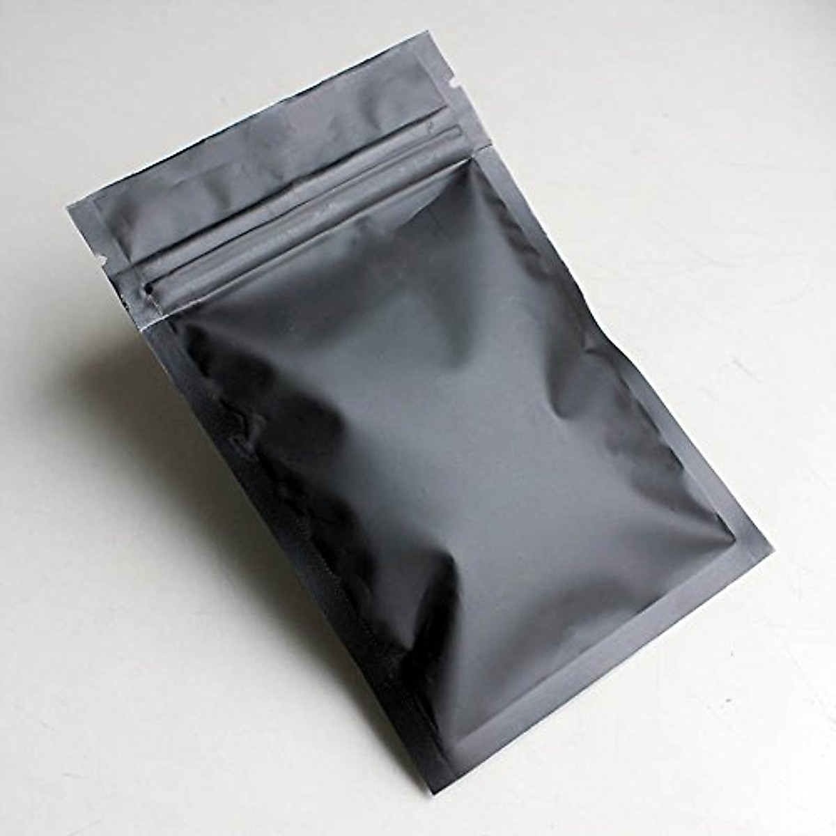 QQ Studio 100 Matte Black Metallic Foil Zip Top Lock Flat Bags Pouches Outer Size 7.5x10cm (3x4)