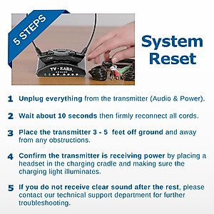 TV · EARS Analog Wireless Headset System - Wireless Headset for TV, Ideal for Seniors & those with Hearing Difficulties, Plug N' Play RF Transmitter Headset with TV Earbuds, Compatible with Most TVs