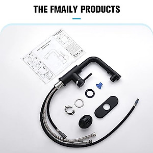 CREA Sink Faucet, Black Kitchen Faucets with Pull Down Sprayer, Bathroom Sink Faucets Mini Bar Prep Faucet Single Handle 3 or 1 Hole Kitchen Utility Faucet Laundry Outdoor Tap