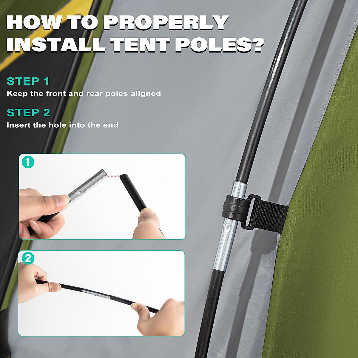 GoHimal Pickup Truck Tent, Waterproof PU2000mm Double Layer for 5.5-6.0 FT Truck Bed, Portable Bed Tent for Camping, Green