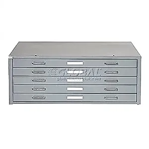 Global Industrial 41"W Flat File Cabinet, 5 Drawer, Gray