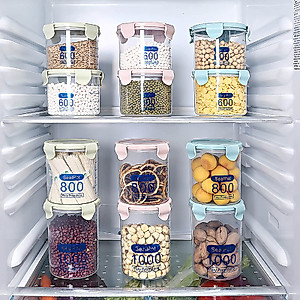 Muised Food Storage Containers with Lids, 600/800/1000ml Kitchen Storage Box Sealing Food Preservation Plastic Fresh Pot Container for Kitchen