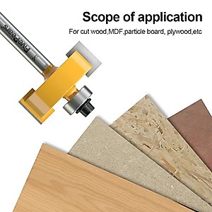 Fivepears 1/4 Inch Shank Rabbet Router Bit with 6 Bearings Set, Rabbeting Router Bit can Interchangeable and Adjustable Multi Depths Cutter 1/8", 1/4", 5/16", 3/8", 7/16", 1/2" …