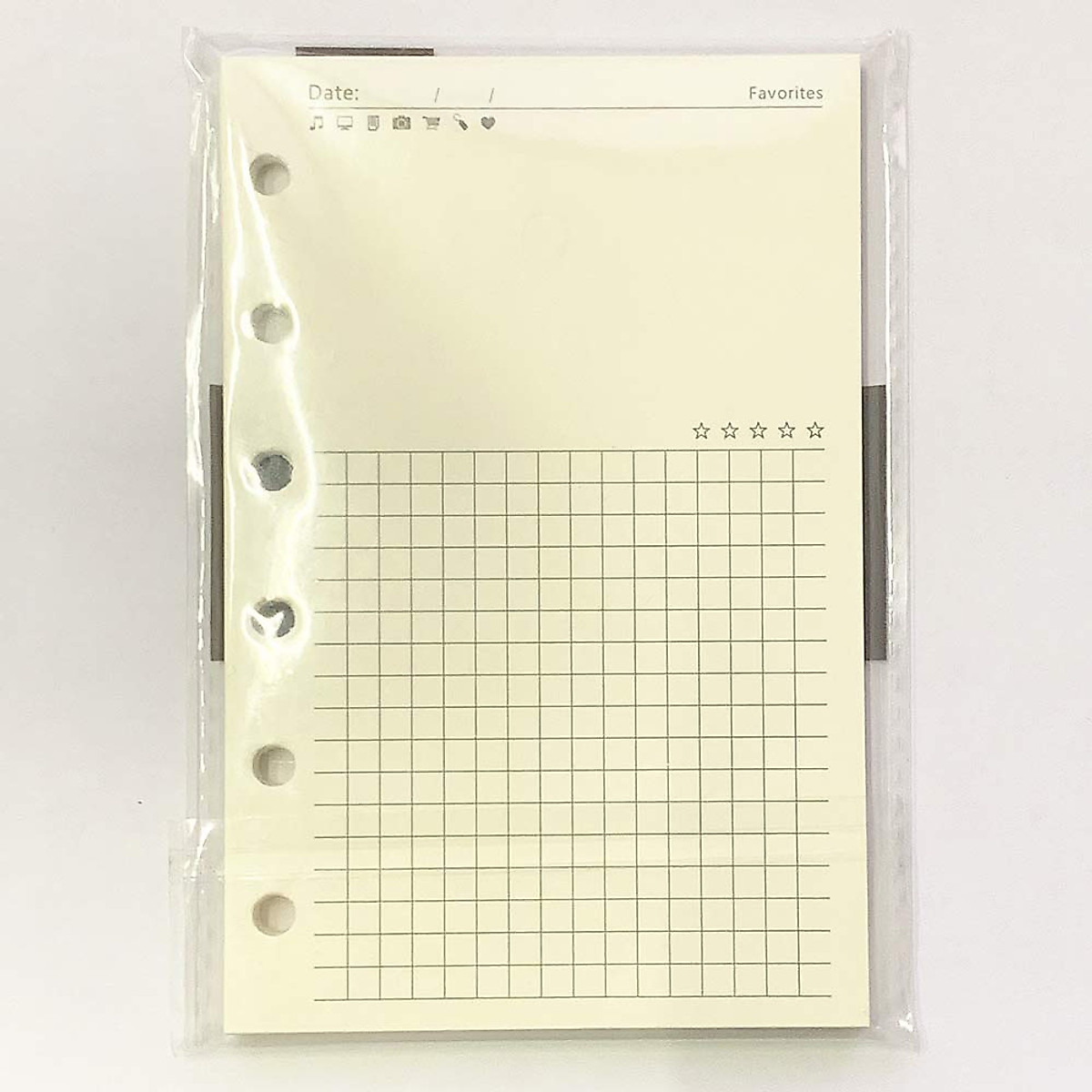 A7 Planner Refill, A7 Agenda Refill Diary Note Daily Plan Paper for Filofax,6 Hole/100gsm Paper Removable Planner Inserts 6 Rings, 4.84 x 3.23'', Harphia