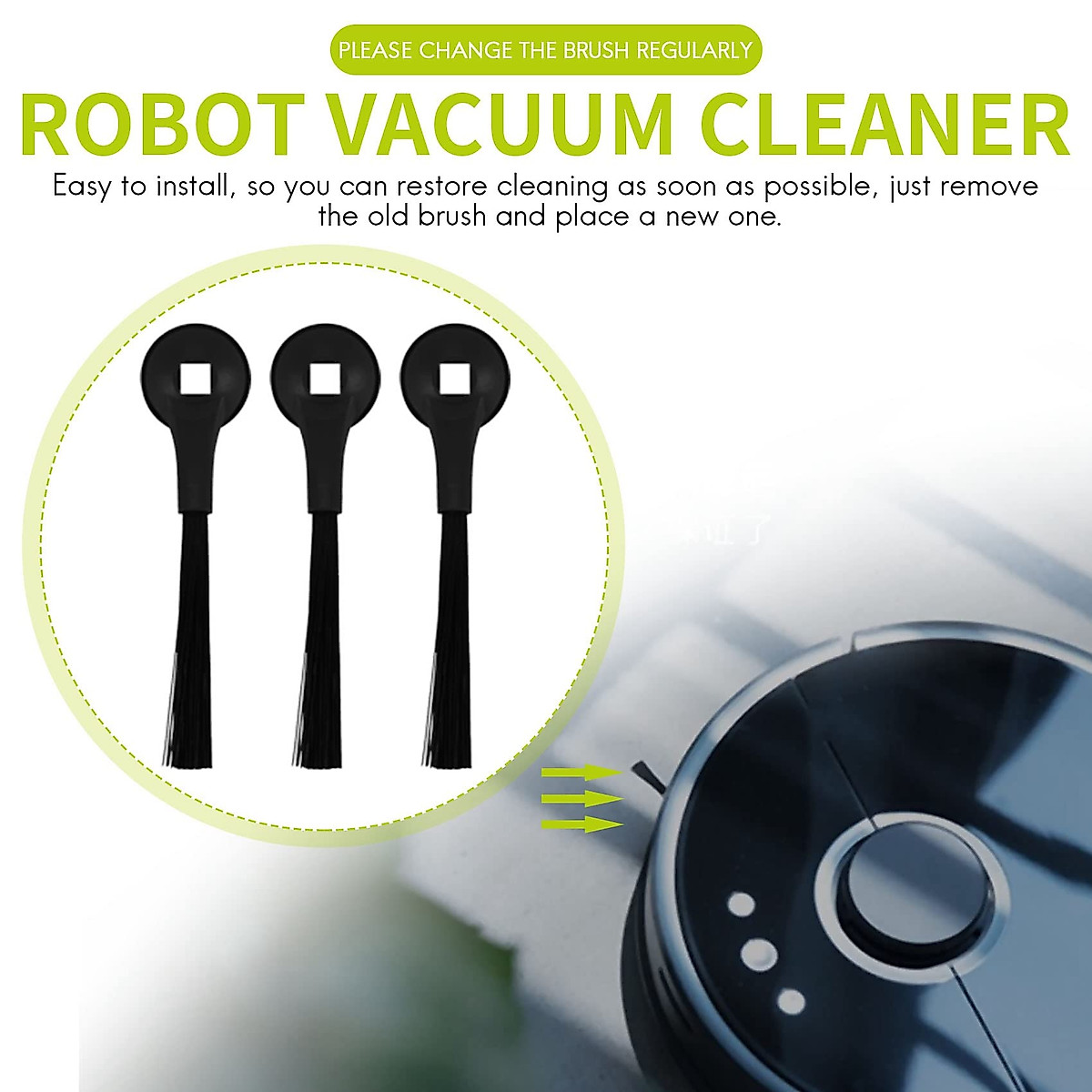 Bopfimer 6 Pack Side Brushes Compatible with Shark Iq Robot R101Ae,Rv1001Ae,Rv1000 Vacuums,Sweeping Robot Accessories