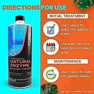 Spa Enzyme for Hot Tubs, Spa Enzyme Water Treatment to Clarify Hot Tub Water. Natural Enzyme Hot Tub Cleaner, Spa Enzyme Cleaner & Natural Hot Tub Chemicals to Make your Spa Perfect - 16oz MAV AquaDoc