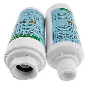 FANLIDE Bidet water filter for electronic bidet seats, Toilet water filter system, compatible with 1/2" 1/4" 3/8" Bidet hose (2 Filters + 2 Adapter)