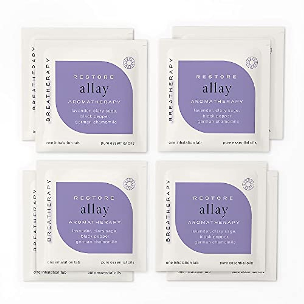 Breatherapy Pure Essential Oil Aromatherapy Inhalation Tabs, 8-Pack (Allay)