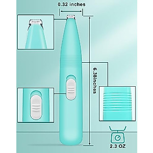 lexflext Dog Grooming Clippers, Dog Paw Trimmer with Detachable Ceramic Blade for Trimming Small Areas of Pet's Hair, Low Noise Paw Grooming Shaver for Cat's Eyes Face Ears Paws (Blue)